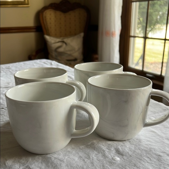 Dining | Hotel Collection Modern Marble White Cups Mugs Set Of 4 | Poshmark